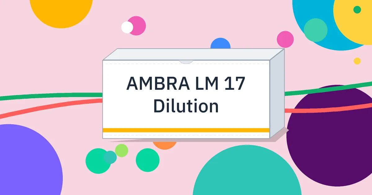 Symbolbild: Packung mit der Aufschrift AMBRA LM 17 Dilution (PZN 12759865) – Verfügbarkeit und Bezug in Apotheken in Frankfurt am Main