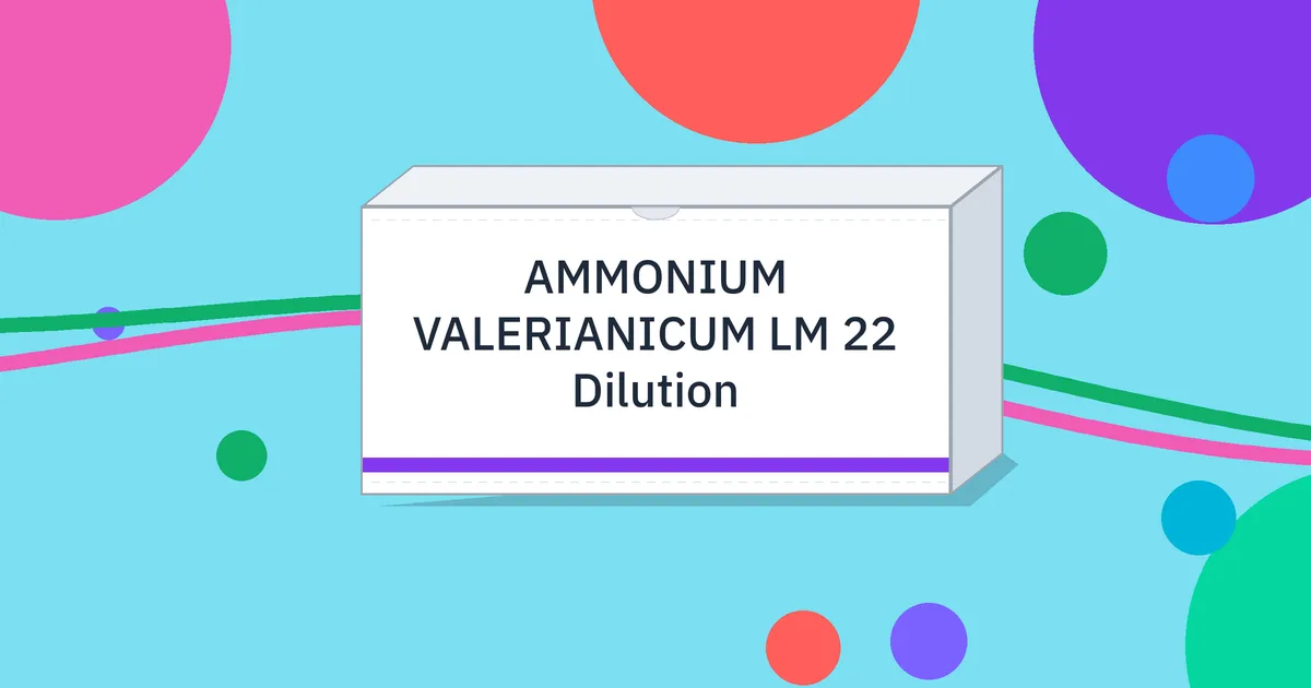Symbolbild: Packung mit der Aufschrift AMMONIUM VALERIANICUM LM 22 Dilution (PZN 13323791) – Verfügbarkeit und Bezug in Apotheken in Frankfurt am Main
