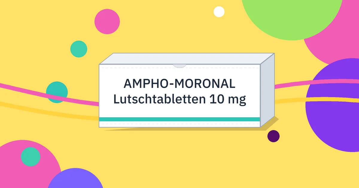 Symbolbild: Packung mit der Aufschrift AMPHO-MORONAL Lutschtabletten 10 mg (PZN 07287915) – Verfügbarkeit und Bezug in Apotheken in Frankfurt am Main