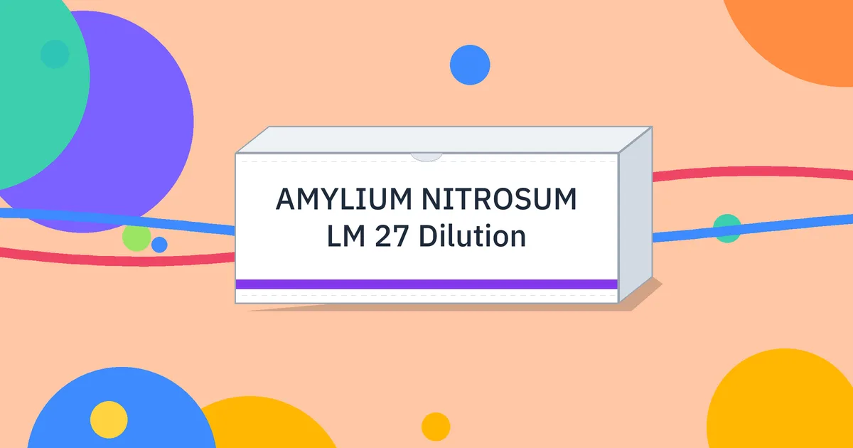 Symbolbild: Packung mit der Aufschrift AMYLIUM NITROSUM LM 27 Dilution (PZN 13326677) – Verfügbarkeit und Bezug in Apotheken in Frankfurt am Main