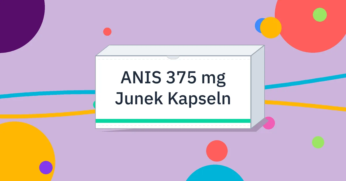 Symbolbild: Packung mit der Aufschrift ANIS 375 mg Junek Kapseln (PZN 10051085) – Verfügbarkeit und Bezug in Apotheken in Frankfurt am Main