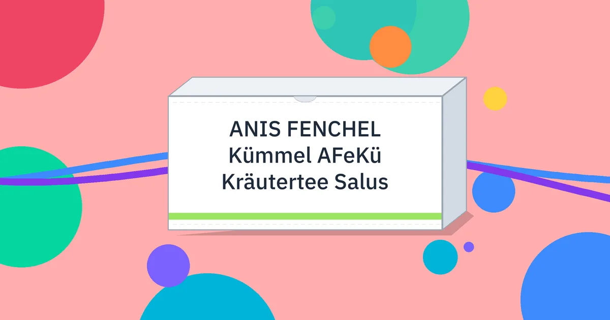 Symbolbild: Packung mit der Aufschrift ANIS FENCHEL Kümmel AFeKü Kräutertee Salus (PZN 05728605) – Verfügbarkeit und Bezug in Apotheken in Frankfurt am Main