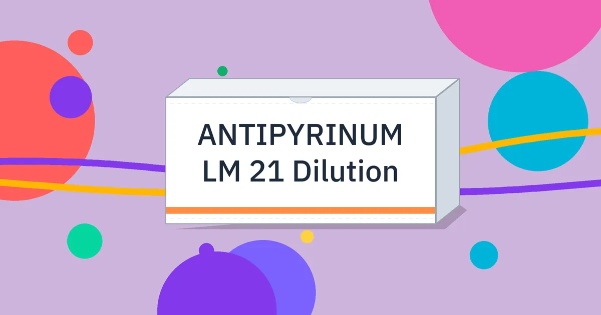 Symbolbild: Packung mit der Aufschrift ANTIPYRINUM LM 21 Dilution (PZN 13376563) – Verfügbarkeit und Bezug in Apotheken in Frankfurt am Main