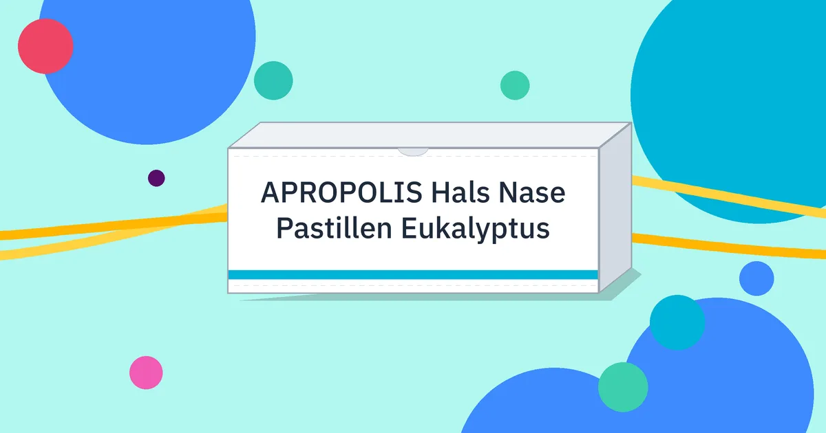 Symbolbild: Packung mit der Aufschrift APROPOLIS Hals Nase Pastillen Eukalyptus (PZN 07504258) – Verfügbarkeit und Bezug in Apotheken in Frankfurt am Main