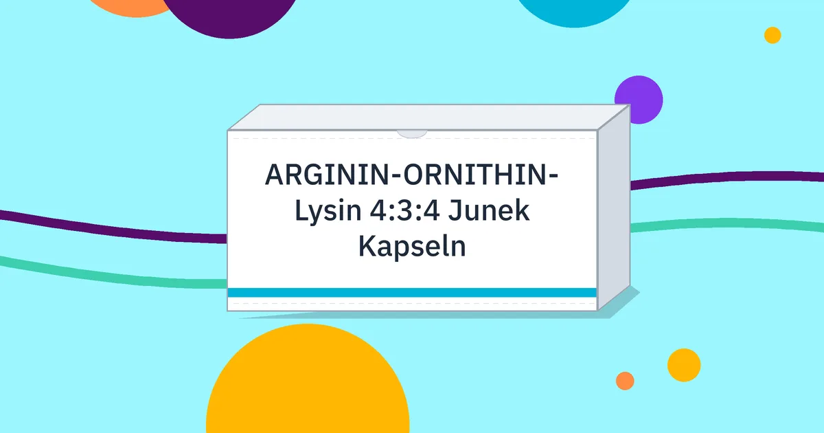 Symbolbild: Packung mit der Aufschrift ARGININ-ORNITHIN-Lysin 4:3:4 Junek Kapseln (PZN 00138543) – Verfügbarkeit und Bezug in Apotheken in Frankfurt am Main