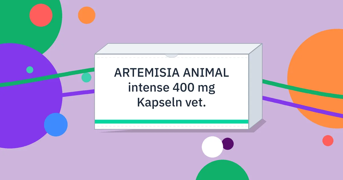 Symbolbild: Packung mit der Aufschrift ARTEMISIA ANIMAL intense 400 mg Kapseln vet. (PZN 18466650) – Verfügbarkeit und Bezug in Apotheken in Frankfurt am Main