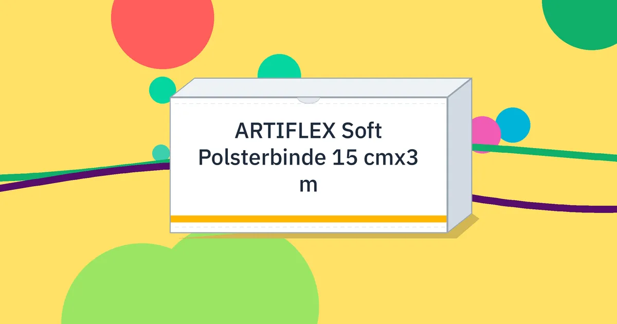 Symbolbild: Packung mit der Aufschrift ARTIFLEX Soft Polsterbinde 15 cmx3 m (PZN 09920647) – Verfügbarkeit und Bezug in Apotheken in Frankfurt am Main
