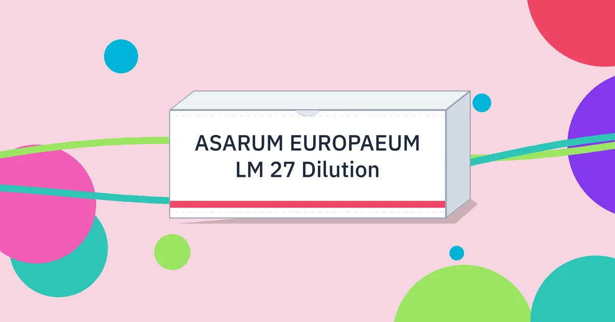 Symbolbild: Packung mit der Aufschrift ASARUM EUROPAEUM LM 27 Dilution (PZN 13397720) – Verfügbarkeit und Bezug in Apotheken in Frankfurt am Main