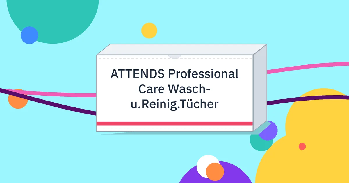 Symbolbild: Packung mit der Aufschrift ATTENDS Professional Care Wasch-u.Reinig.Tücher (PZN 07529330) – Verfügbarkeit und Bezug in Apotheken in Frankfurt am Main