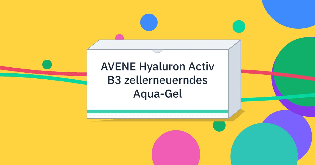 Symbolbild: Packung mit der Aufschrift AVENE Hyaluron Activ B3 zellerneuerndes Aqua-Gel (PZN 18423764) – Verfügbarkeit und Bezug in Apotheken in Frankfurt am Main