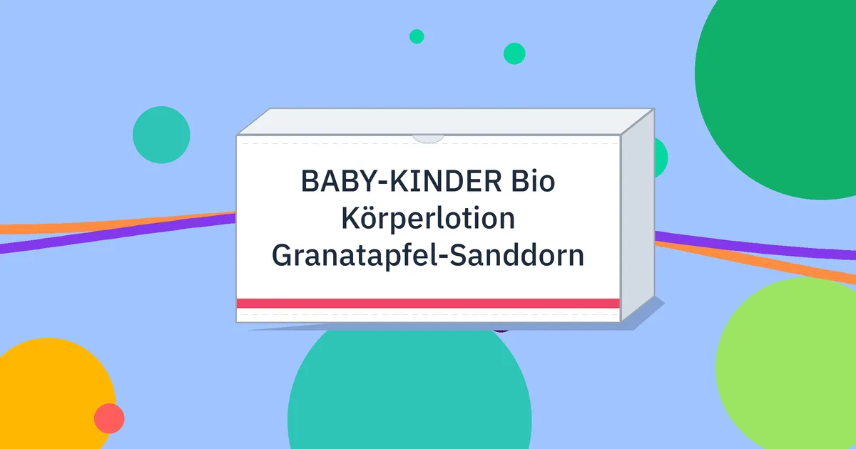 Symbolbild: Packung mit der Aufschrift BABY-KINDER Bio Körperlotion Granatapfel-Sanddorn (PZN 10994473) – Verfügbarkeit und Bezug in Apotheken in Frankfurt am Main