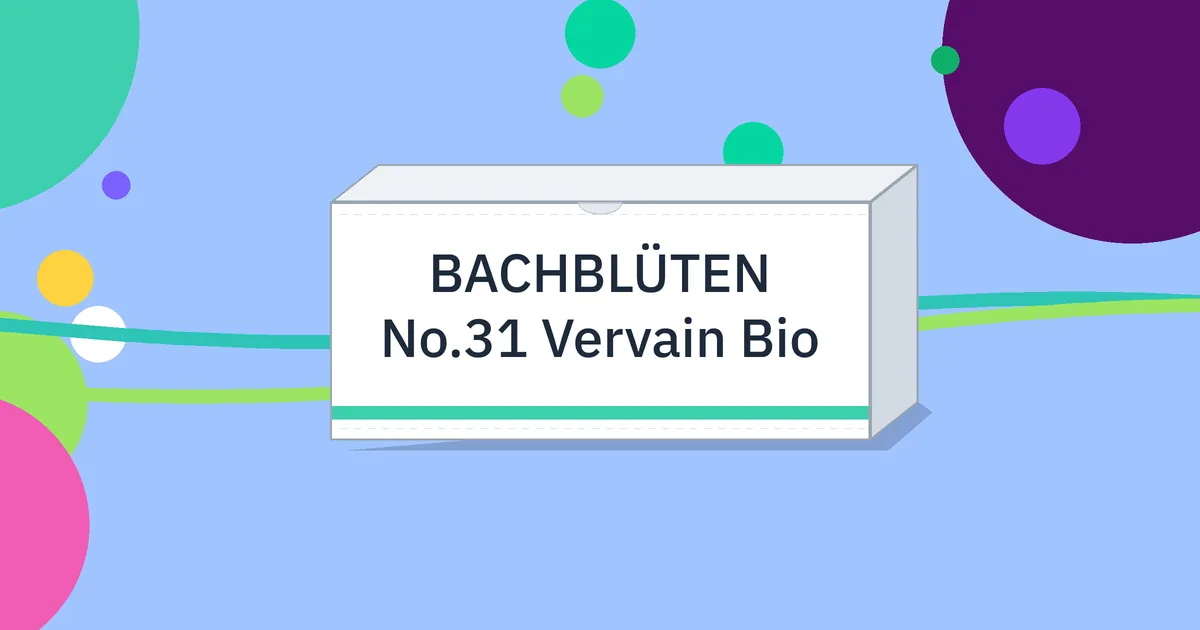 Symbolbild: Packung mit der Aufschrift BACHBLÜTEN No.31 Vervain Bio (PZN 10310813) – Verfügbarkeit und Bezug in Apotheken in Frankfurt am Main