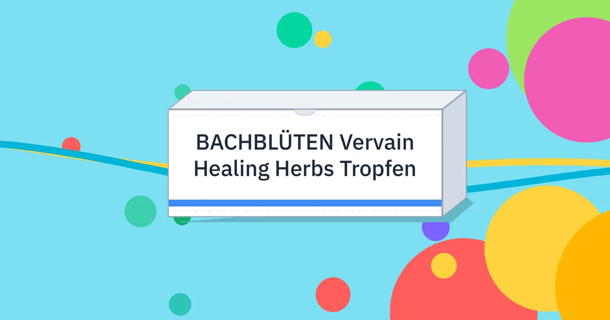 Symbolbild: Packung mit der Aufschrift BACHBLÜTEN Vervain Healing Herbs Tropfen (PZN 07365271) – Verfügbarkeit und Bezug in Apotheken in Frankfurt am Main