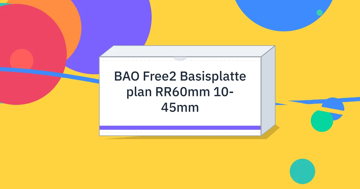 Symbolbild: Packung mit der Aufschrift BAO Free2 Basisplatte plan RR60mm 10-45mm (PZN 15406038) – Verfügbarkeit und Bezug in Apotheken in Frankfurt am Main