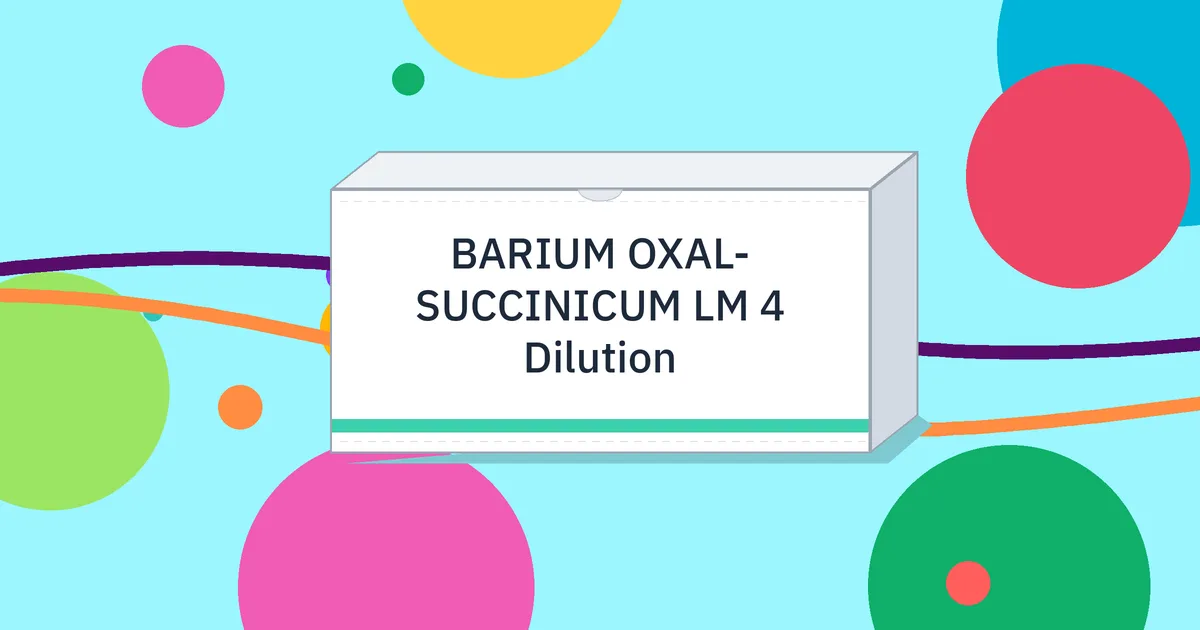 Symbolbild: Packung mit der Aufschrift BARIUM OXAL-SUCCINICUM LM 4 Dilution (PZN 13378237) – Verfügbarkeit und Bezug in Apotheken in Frankfurt am Main