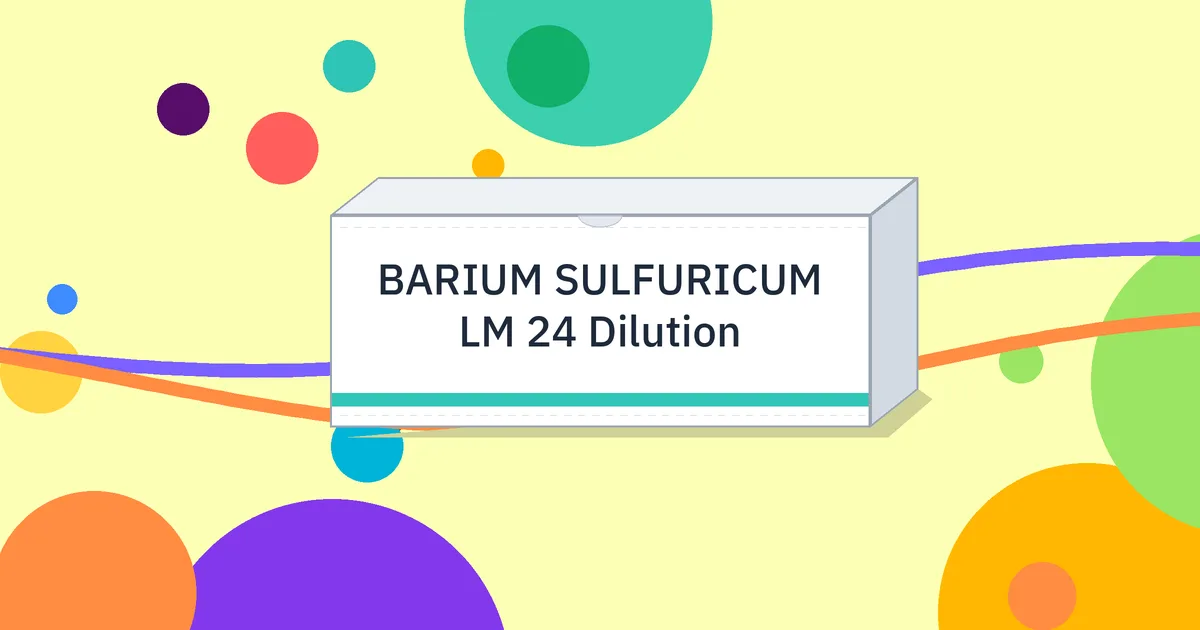 Symbolbild: Packung mit der Aufschrift BARIUM SULFURICUM LM 24 Dilution (PZN 13380487) – Verfügbarkeit und Bezug in Apotheken in Frankfurt am Main