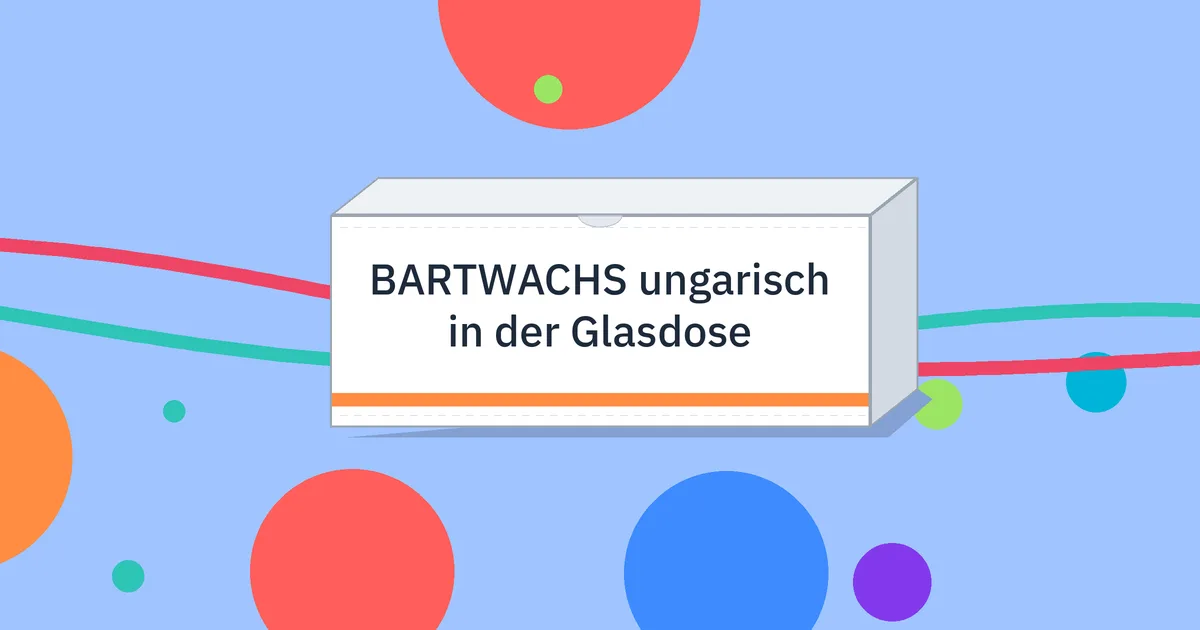 Symbolbild: Packung mit der Aufschrift BARTWACHS ungarisch in der Glasdose (PZN 17245792) – Verfügbarkeit und Bezug in Apotheken in Frankfurt am Main