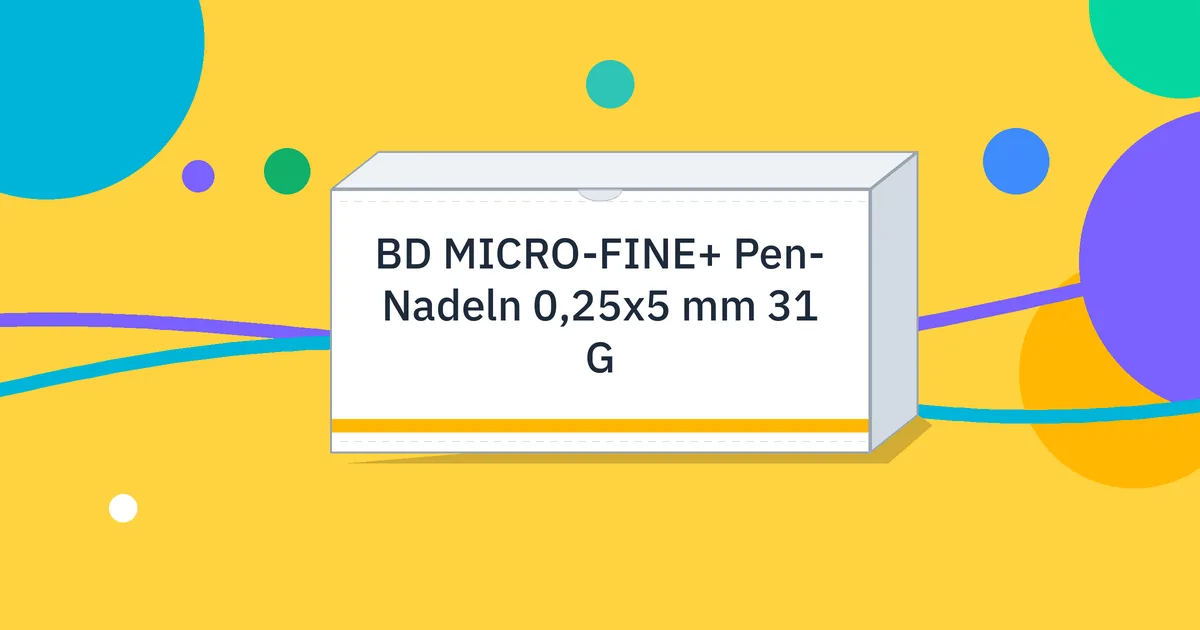 Symbolbild: Packung mit der Aufschrift BD MICRO-FINE+ Pen-Nadeln 0,25x5 mm 31 G (PZN 13623903) – Verfügbarkeit und Bezug in Apotheken in Frankfurt am Main