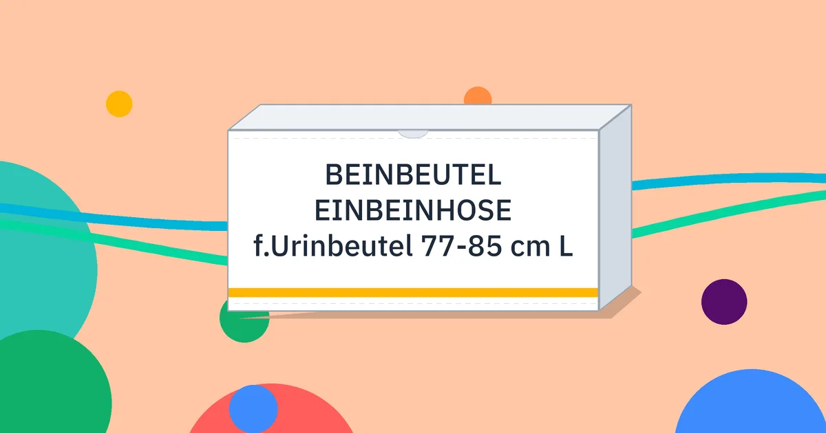 Symbolbild: Packung mit der Aufschrift BEINBEUTEL EINBEINHOSE f.Urinbeutel 77-85 cm L (PZN 10403897) – Verfügbarkeit und Bezug in Apotheken in Frankfurt am Main