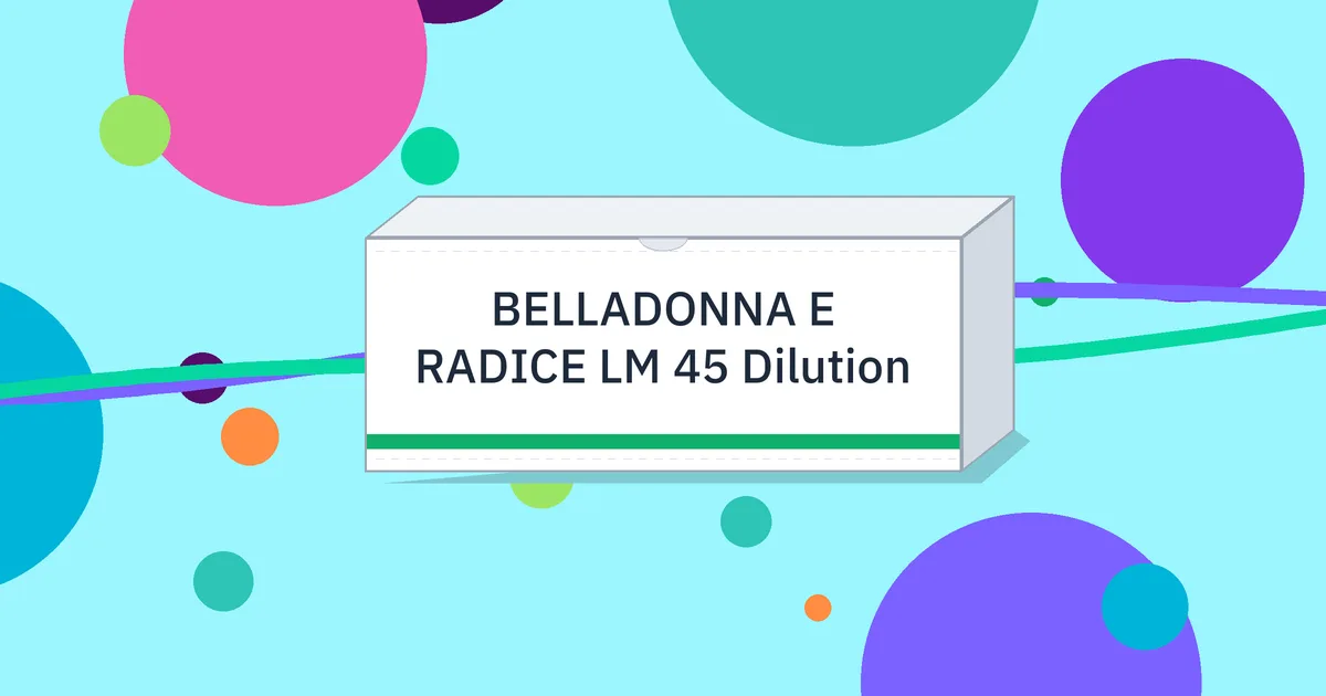 Symbolbild: Packung mit der Aufschrift BELLADONNA E RADICE LM 45 Dilution (PZN 13381647) – Verfügbarkeit und Bezug in Apotheken in Frankfurt am Main