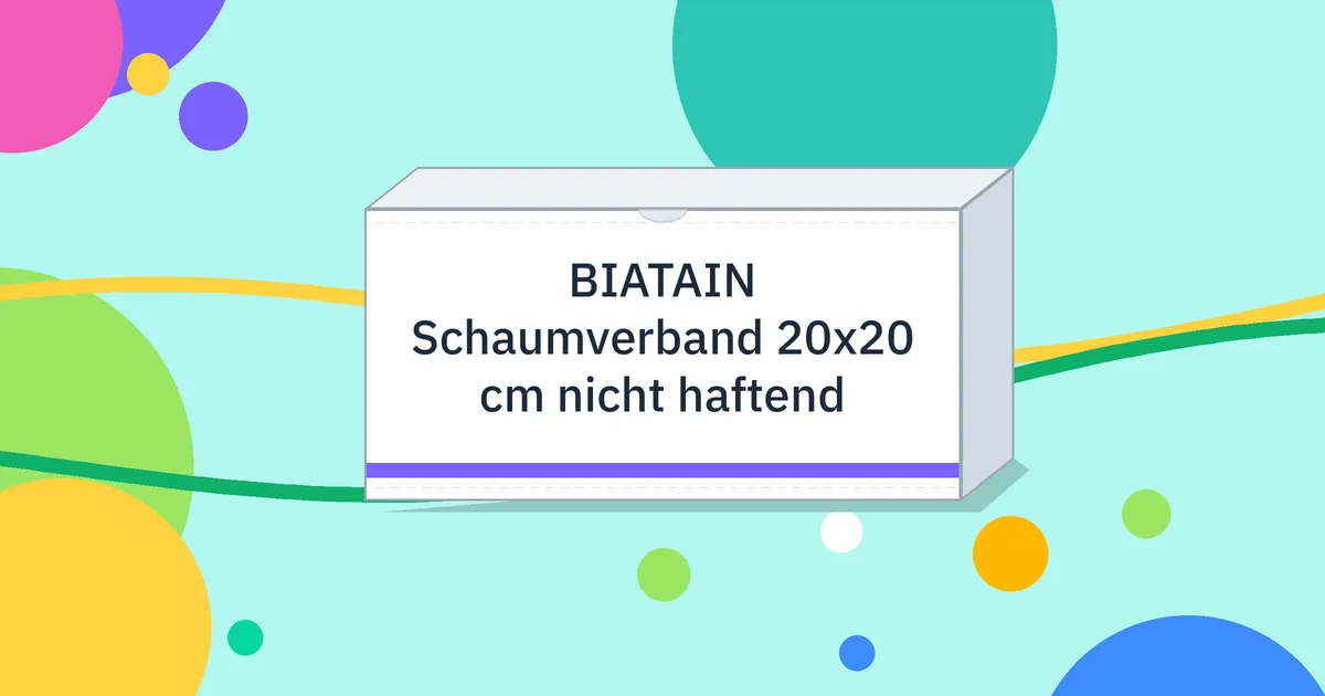 Symbolbild: Packung mit der Aufschrift BIATAIN Schaumverband 20x20 cm nicht haftend (PZN 15320561) – Verfügbarkeit und Bezug in Apotheken in Frankfurt am Main