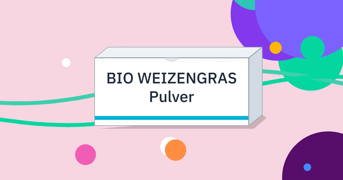 Symbolbild: Packung mit der Aufschrift BIO WEIZENGRAS Pulver (PZN 14412083) – Verfügbarkeit und Bezug in Apotheken in Frankfurt am Main