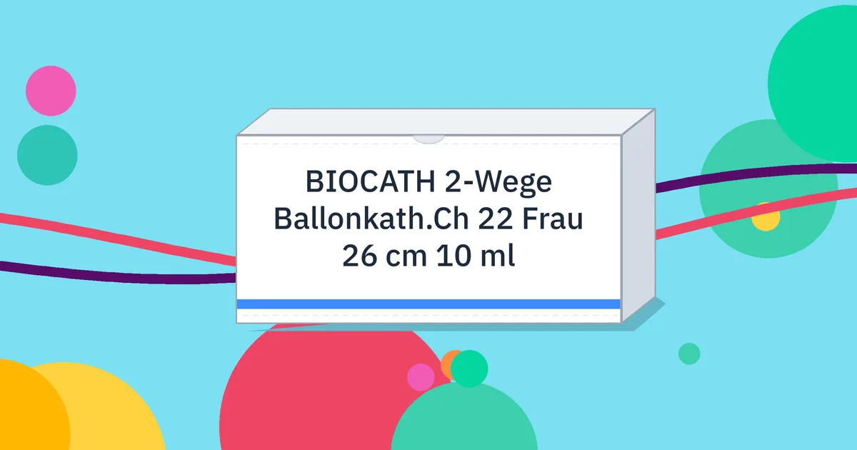 Symbolbild: Packung mit der Aufschrift BIOCATH 2-Wege Ballonkath.Ch 22 Frau 26 cm 10 ml (PZN 06902086) – Verfügbarkeit und Bezug in Apotheken in Frankfurt am Main