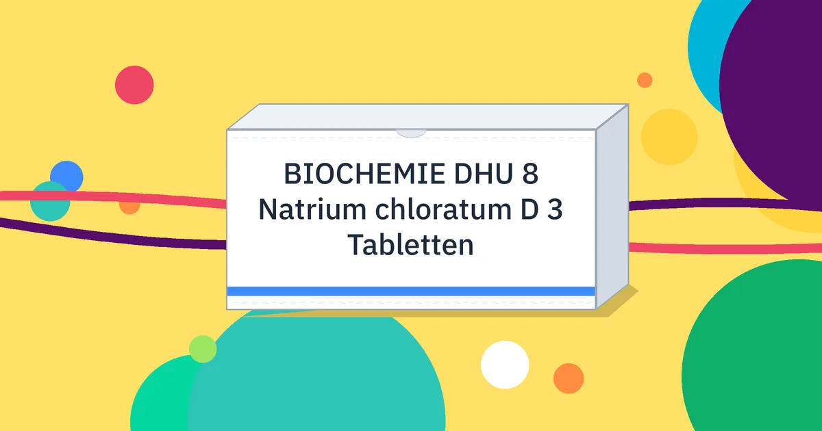 Symbolbild: Packung mit der Aufschrift BIOCHEMIE DHU 8 Natrium chloratum D 3 Tabletten (PZN 02580740) – Verfügbarkeit und Bezug in Apotheken in Frankfurt am Main