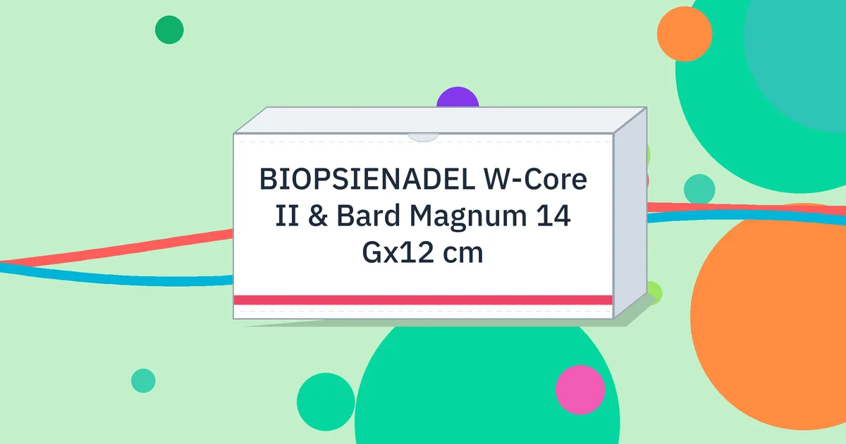 Symbolbild: Packung mit der Aufschrift BIOPSIENADEL W-Core II & Bard Magnum 14 Gx12 cm (PZN 19351624) – Verfügbarkeit und Bezug in Apotheken in Frankfurt am Main