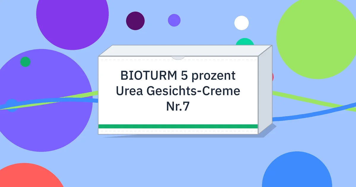 Symbolbild: Packung mit der Aufschrift BIOTURM 5 prozent Urea Gesichts-Creme Nr.7 (PZN 09488262) – Verfügbarkeit und Bezug in Apotheken in Frankfurt am Main