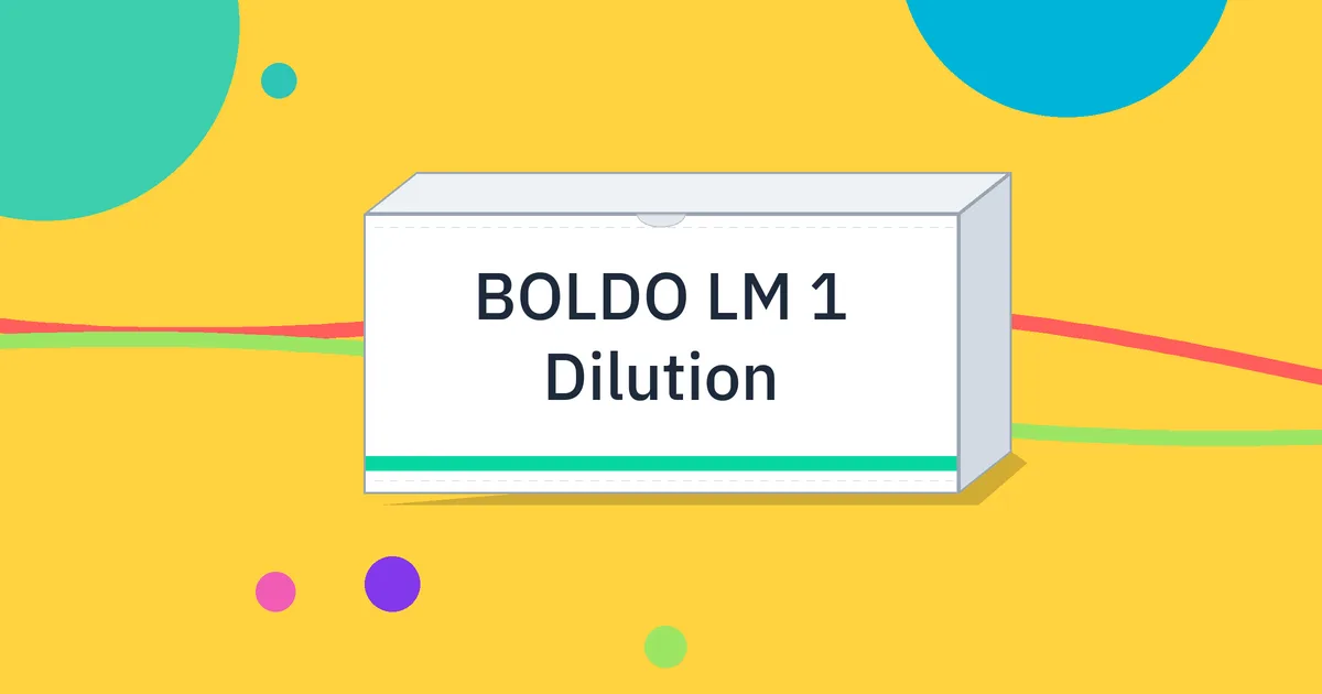 Symbolbild: Packung mit der Aufschrift BOLDO LM 1 Dilution (PZN 13390066) – Verfügbarkeit und Bezug in Apotheken in Frankfurt am Main