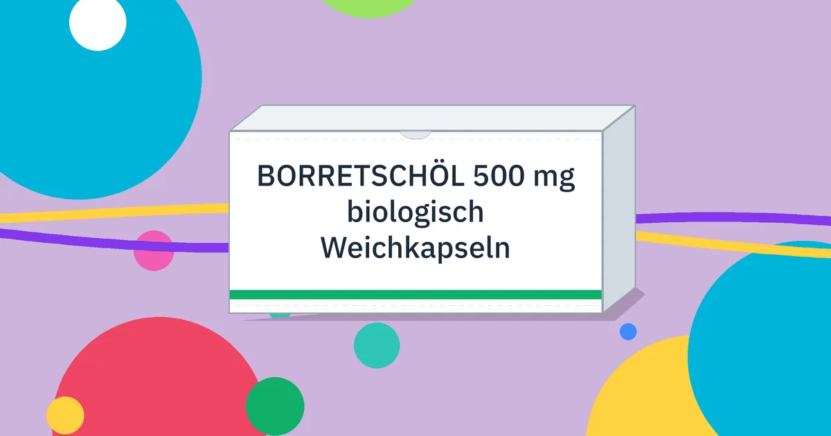 Symbolbild: Packung mit der Aufschrift BORRETSCHÖL 500 mg biologisch Weichkapseln (PZN 17964972) – Verfügbarkeit und Bezug in Apotheken in Frankfurt am Main