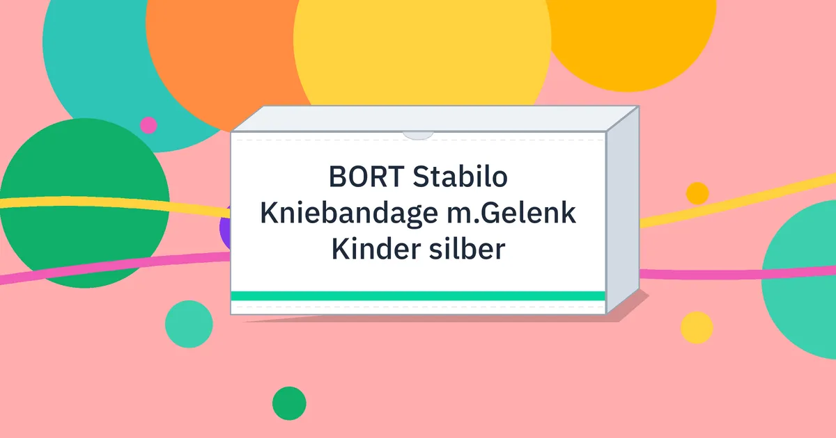 Symbolbild: Packung mit der Aufschrift BORT Stabilo Kniebandage m.Gelenk Kinder silber (PZN 06084216) – Verfügbarkeit und Bezug in Apotheken in Frankfurt am Main