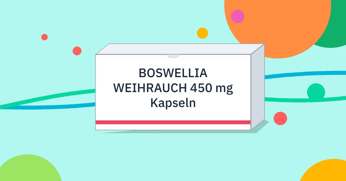 Symbolbild: Packung mit der Aufschrift BOSWELLIA WEIHRAUCH 450 mg Kapseln (PZN 16226143) – Verfügbarkeit und Bezug in Apotheken in Frankfurt am Main