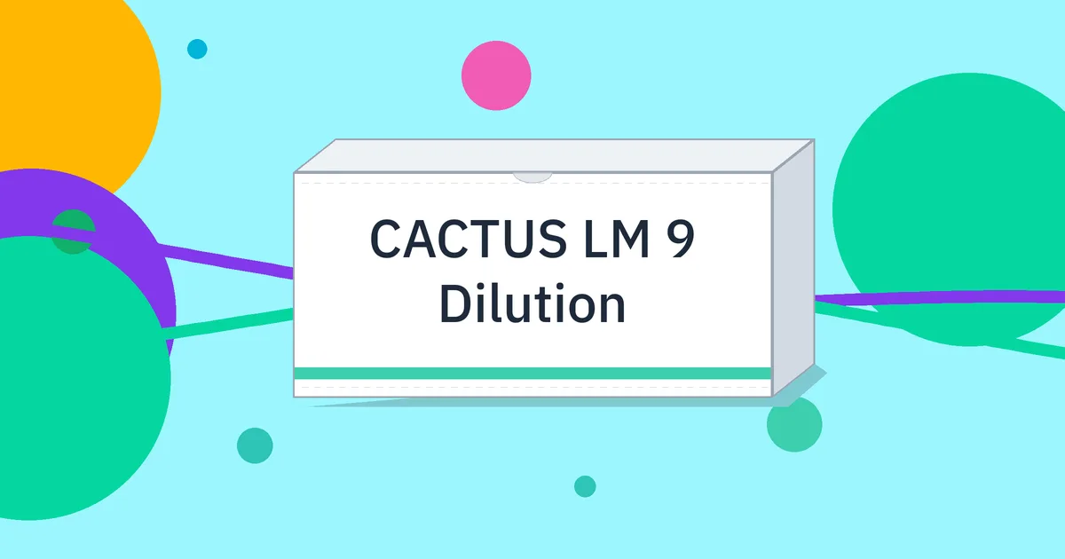 Symbolbild: Packung mit der Aufschrift CACTUS LM 9 Dilution (PZN 12797386) – Verfügbarkeit und Bezug in Apotheken in Frankfurt am Main