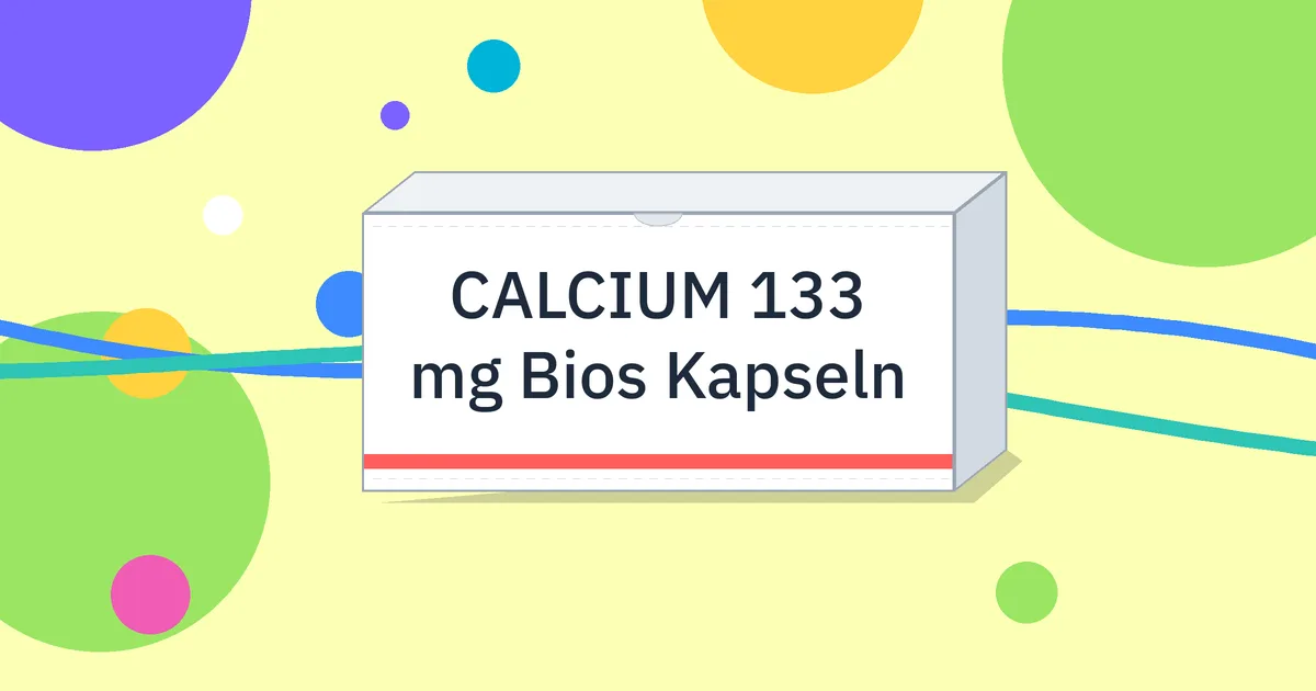 Symbolbild: Packung mit der Aufschrift CALCIUM 133 mg Bios Kapseln (PZN 00967096) – Verfügbarkeit und Bezug in Apotheken in Frankfurt am Main