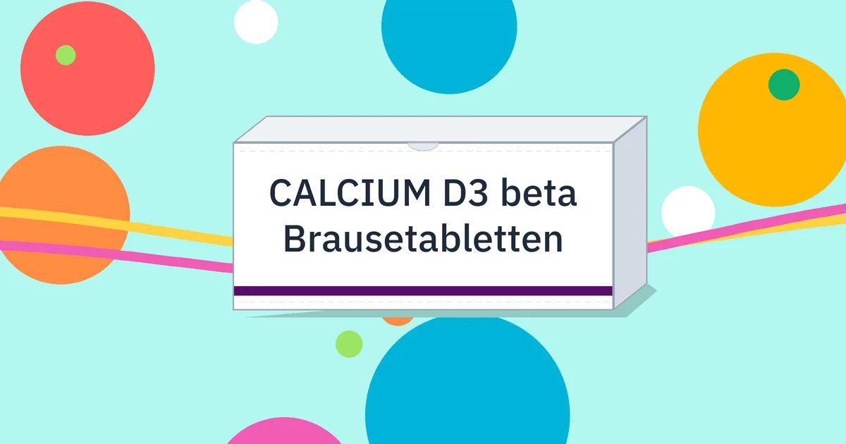 Symbolbild: Packung mit der Aufschrift CALCIUM D3 beta Brausetabletten (PZN 01841960) – Verfügbarkeit und Bezug in Apotheken in Frankfurt am Main