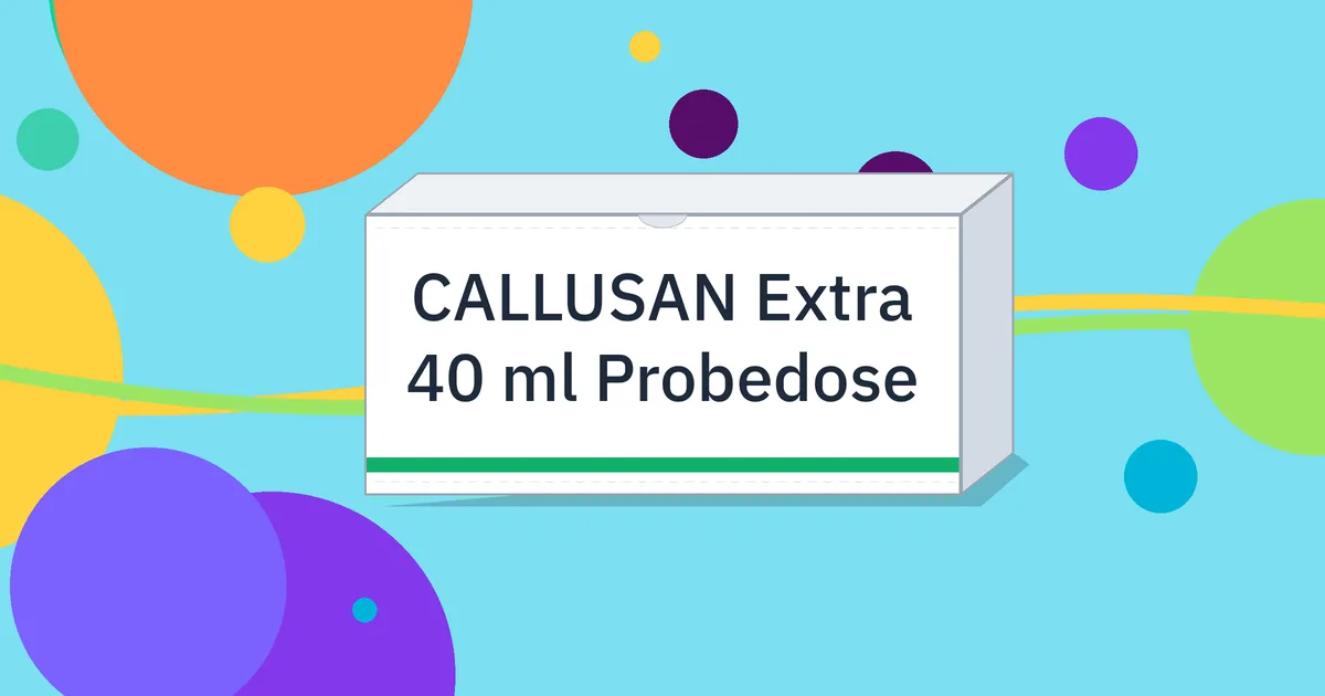 Symbolbild: Packung mit der Aufschrift CALLUSAN Extra 40 ml Probedose (PZN 12400199) – Verfügbarkeit und Bezug in Apotheken in Frankfurt am Main