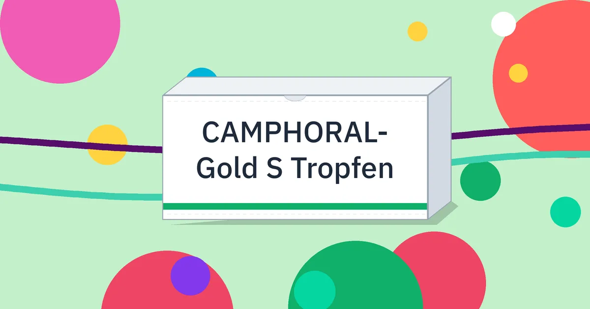Symbolbild: Packung mit der Aufschrift CAMPHORAL-Gold S Tropfen (PZN 20272226) – Verfügbarkeit und Bezug in Apotheken in Frankfurt am Main