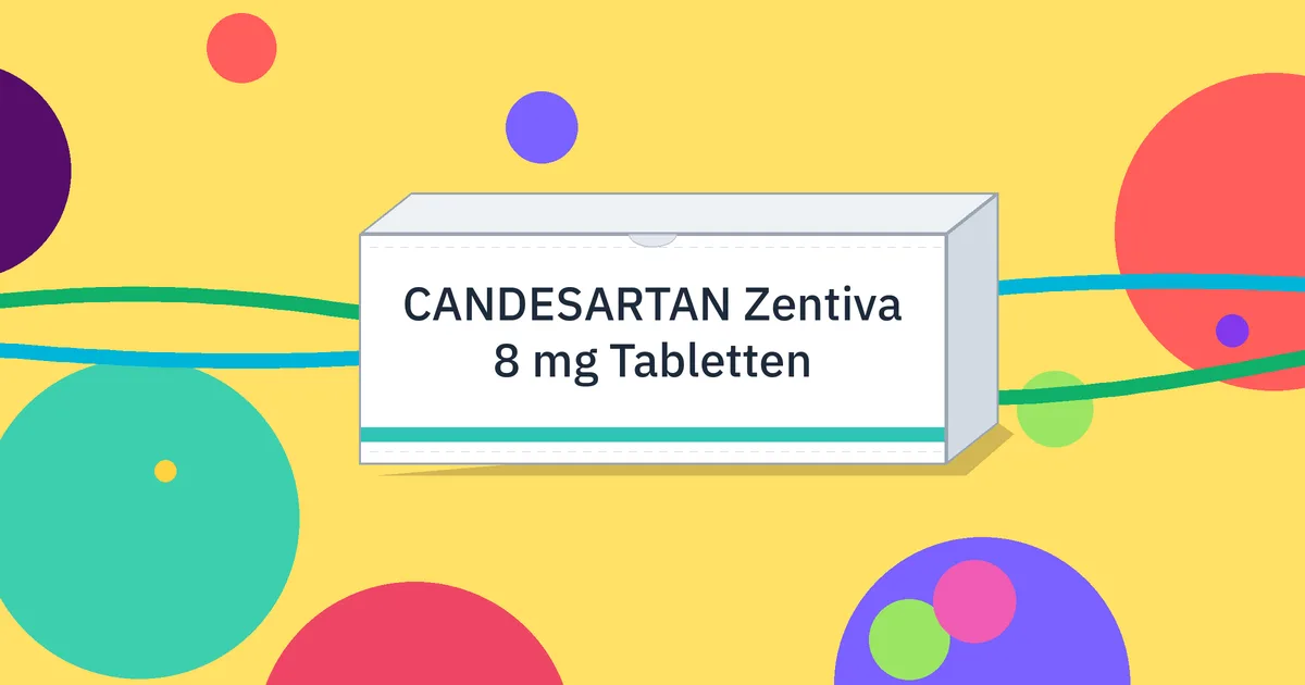 Symbolbild: Packung mit der Aufschrift CANDESARTAN Zentiva 8 mg Tabletten (PZN 09392214) – Verfügbarkeit und Bezug in Apotheken in Frankfurt am Main