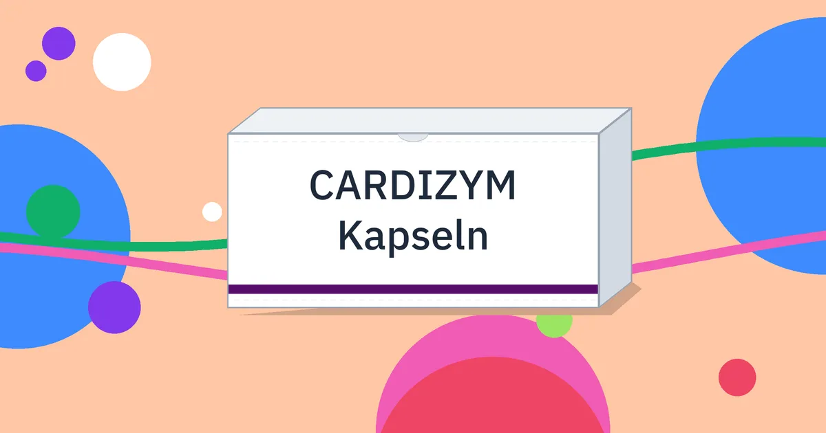 Symbolbild: Packung mit der Aufschrift CARDIZYM Kapseln (PZN 07574750) – Verfügbarkeit und Bezug in Apotheken in Frankfurt am Main