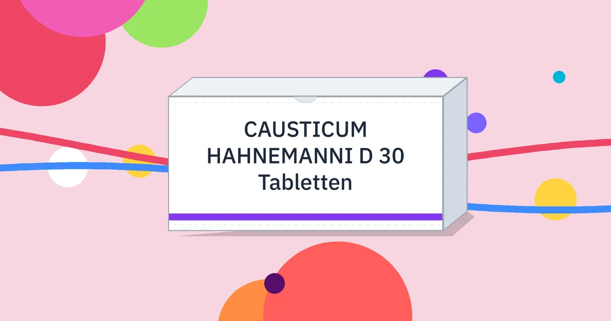 Symbolbild: Packung mit der Aufschrift CAUSTICUM HAHNEMANNI D 30 Tabletten (PZN 02112186) – Verfügbarkeit und Bezug in Apotheken in Frankfurt am Main