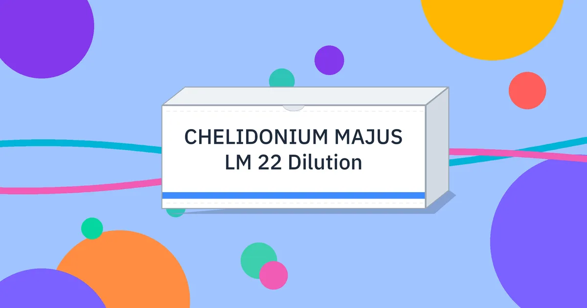 Symbolbild: Packung mit der Aufschrift CHELIDONIUM MAJUS LM 22 Dilution (PZN 12813062) – Verfügbarkeit und Bezug in Apotheken in Frankfurt am Main