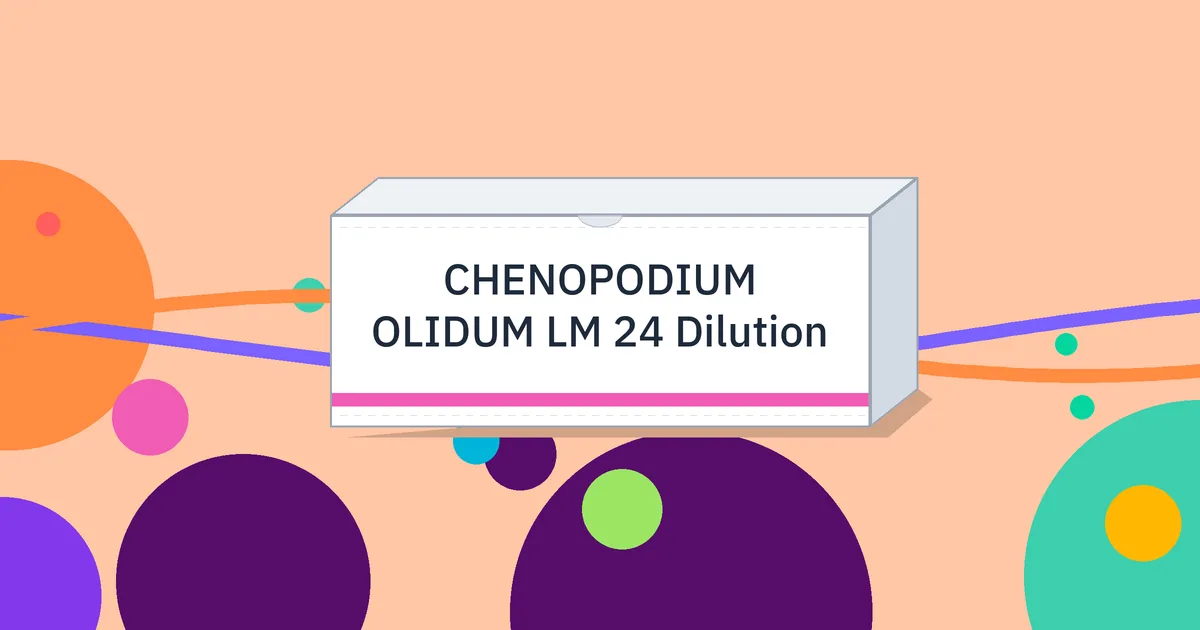 Symbolbild: Packung mit der Aufschrift CHENOPODIUM OLIDUM LM 24 Dilution (PZN 13441444) – Verfügbarkeit und Bezug in Apotheken in Frankfurt am Main