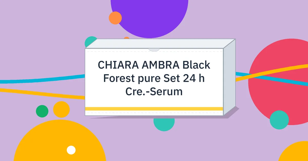 Symbolbild: Packung mit der Aufschrift CHIARA AMBRA Black Forest pure Set 24 h Cre.-Serum (PZN 10040354) – Verfügbarkeit und Bezug in Apotheken in Frankfurt am Main