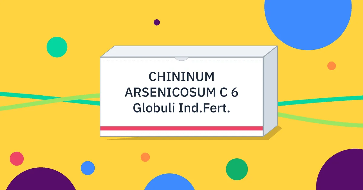 Symbolbild: Packung mit der Aufschrift CHININUM ARSENICOSUM C 6 Globuli Ind.Fert. (PZN 17718411) – Verfügbarkeit und Bezug in Apotheken in Frankfurt am Main