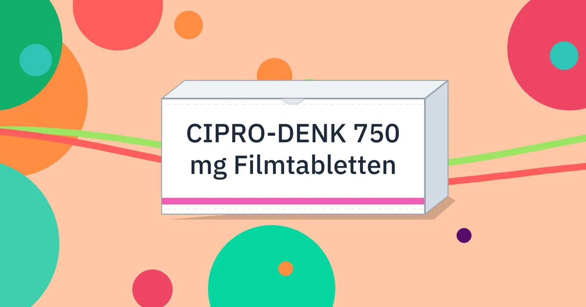 Symbolbild: Packung mit der Aufschrift CIPRO-DENK 750 mg Filmtabletten (PZN 10387916) – Verfügbarkeit und Bezug in Apotheken in Frankfurt am Main
