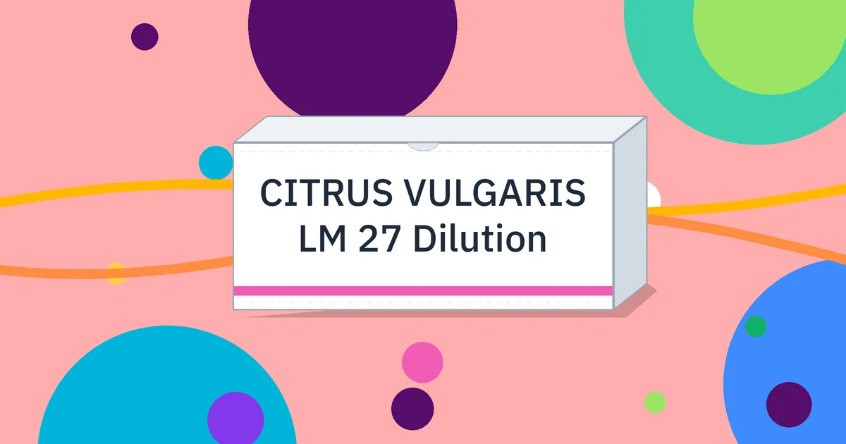 Symbolbild: Packung mit der Aufschrift CITRUS VULGARIS LM 27 Dilution (PZN 12821966) – Verfügbarkeit und Bezug in Apotheken in Frankfurt am Main