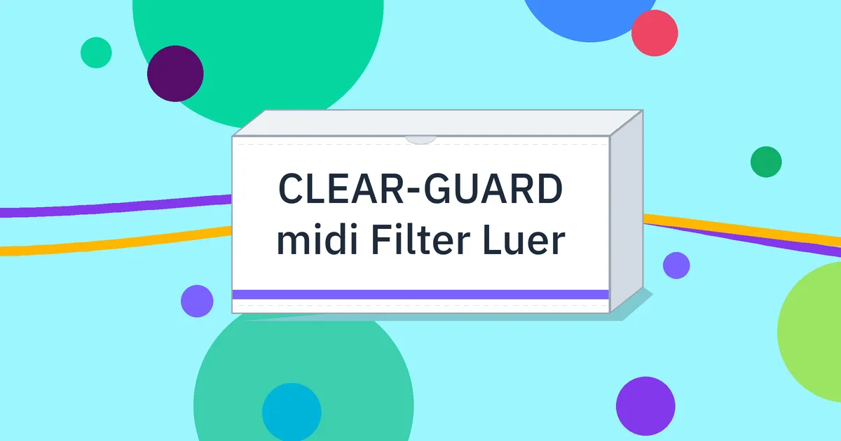 Symbolbild: Packung mit der Aufschrift CLEAR-GUARD midi Filter Luer (PZN 16159760) – Verfügbarkeit und Bezug in Apotheken in Frankfurt am Main