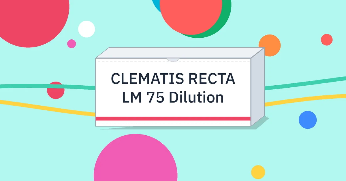 Symbolbild: Packung mit der Aufschrift CLEMATIS RECTA LM 75 Dilution (PZN 12822457) – Verfügbarkeit und Bezug in Apotheken in Frankfurt am Main